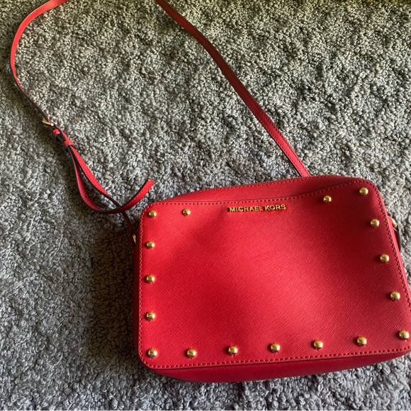 MICHAEL Michael Kors | Bags | Mk Red Crossbody | Poshmark